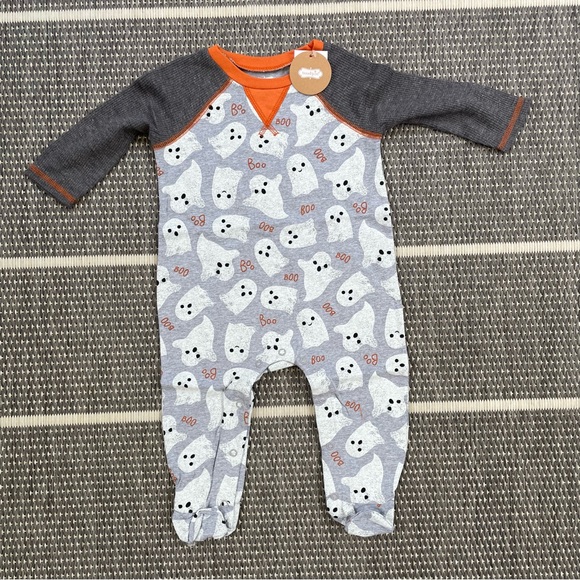 Mud Pie | One Pieces | Halloween Gray Ghost Baby Footed Sleeper 69 ...